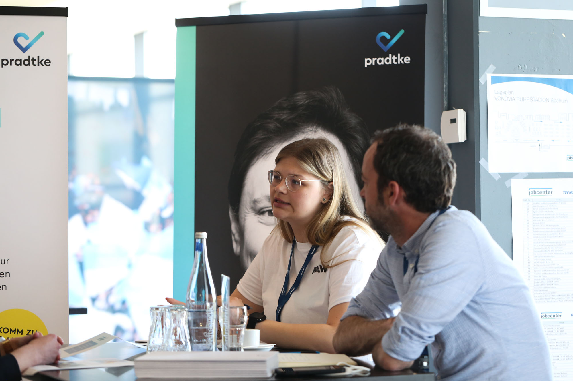 Pradtke beim Jobspeeddating im Ruhrstadion in Bochum